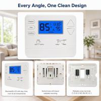 China Miuputake STN625 Heat Pump Thermostat 7 Day Programmable and 2 Heat 1 Cool for sale