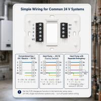 China Miuputake STN625 Heat Pump Thermostat 7 Day Programmable and 2 Heat 1 Cool for sale