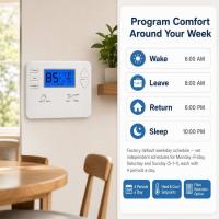 China Miuputake STN625 Heat Pump Thermostat 7 Day Programmable and 2 Heat 1 Cool for sale