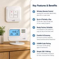 China Temperature Ranges 0°C To 35°C In 0.1°C Increments Boiler Heating RF 7 Day Thermostat Featuring LCD Display Ideal For Energy Management Systems for sale