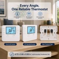 China Riseem Air Conditioner Smart WIFI Digital Programmable Alexa Home Thermostat HVAC STN705W 24V White ABS for sale