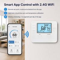 China Riseem Air Conditioner Smart WIFI Digital Programmable Alexa Home Thermostat HVAC STN705W 24V White ABS for sale