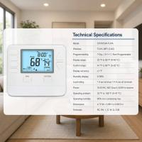 China Riseem Air Conditioner Smart WIFI Digital Programmable Alexa Home Thermostat HVAC STN705W 24V White ABS for sale