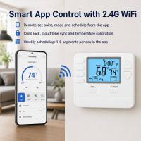 China Large LCD Display Adjustable WIFI TUYA Smart 7 Day 1 Heat 1 Cool Thermostat For Temperature Control for sale