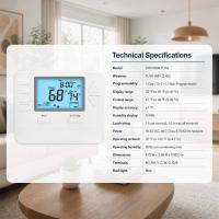 China Large LCD Display Adjustable WIFI TUYA Smart 7 Day 1 Heat 1 Cool Thermostat For Temperature Control for sale
