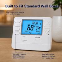 China Large LCD Display Adjustable WIFI TUYA Smart 7 Day 1 Heat 1 Cool Thermostat For Temperature Control for sale