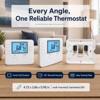 China Large LCD Display Adjustable WIFI TUYA Smart 7 Day 1 Heat 1 Cool Thermostat For Temperature Control for sale