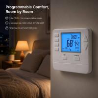 China Large LCD Display Adjustable WIFI TUYA Smart 7 Day 1 Heat 1 Cool Thermostat For Temperature Control for sale