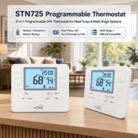 China Riseem Weekly Programmable 0.5°C Accuracy HVAC System Heat Pump Thermostat 24V for sale
