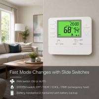 China Heagstat NTC Sensor and Anti-Flammable ABS PC 7 Day Programmable Thermostat for Heat Pump Control for sale