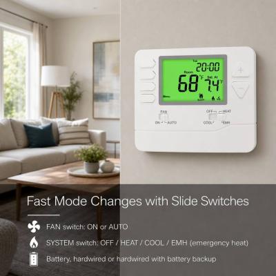 China Heagstat NTC Sensor and Anti-Flammable ABS PC 7 Day Programmable Thermostat for Heat Pump Control for sale
