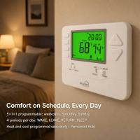 China Heagstat NTC Sensor and Anti-Flammable ABS PC 7 Day Programmable Thermostat for Heat Pump Control for sale