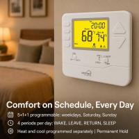 China Heagstat 24V 2 Heat 1 Cool Adjustable Programmable Home Thermostat For Heat Pump for sale