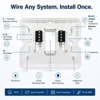 China Blue Backlight Color Wired programmable thermostat including AUTO Fan Operation Mode optimized for heating and cooling system management for sale
