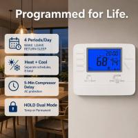 China Conventional Application Type Wired Room Programmable Temperature heating thermostat featuring LCD Display designed for temperature management in heating systems for sale