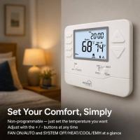 China Hotel and Apartment US Style Heat Pump Non programmable Energy Saving 24V 2 Heat 1 Cool Wired Thermostat for Commercial Applications for sale