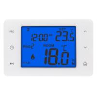 China Touch Button Display HVAC Thermostat / Digital Heat Pump Thermostat With 2*Aaa Size Battery for sale