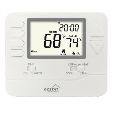China Riseem White Backlight Digital HVAC Non-programmable Thermostat For Home / Electronic Heat Pump Thermostat for sale