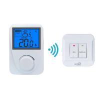 China Riseem Blue Backlight Wireless RF Gas Boiler Non-programmable Thermostat With Heat / Off / Cool Switch for sale