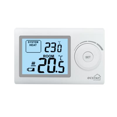 China 3A 2W Wired Room Thermostat Battery Operated Digital Color Screen for sale