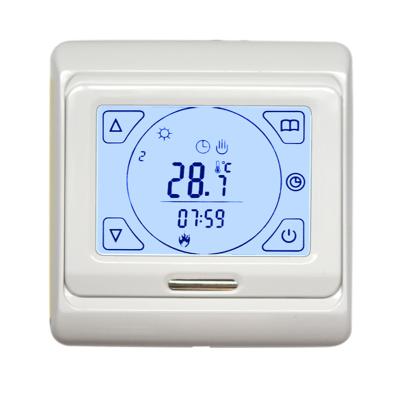 China 7 Day Programmable Electronic Room Thermostat , Touch Screen Floor Heating Thermostat for sale