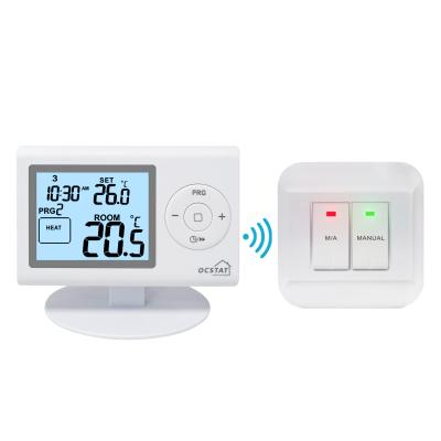 China ST2402RF 7-Day Programmable Wireless Thermostat with 200m Range and 6A Switching Capacity for HVAC Systems for sale