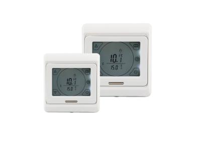 China Touch Screen Programmable Temperature Thermostat 86x86mm 16A 230VAC for HVAC Water Electronic Heating for sale