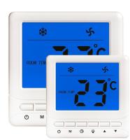 China White Backlight Fan Coil Thermostat External Temperature Sensor Energy  Saving for sale
