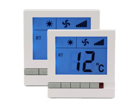 China Blue Backlight Fan Coil Thermostat Non Programmable With Omron Relay for sale