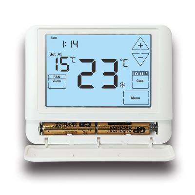 China T805 Digital Programmable Room Thermostat 24V with Blue Backlight - 41°F to 95°F Range, 7-Day Scheduling for sale