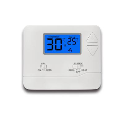China Riseem White LCD Display Digital Room Non-programmable Thermostat For HVAC Systems for sale
