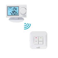 China Riseem 230V RF Battery Powered NTC Sensor Non Programmable Wireless Room Thermostat for sale