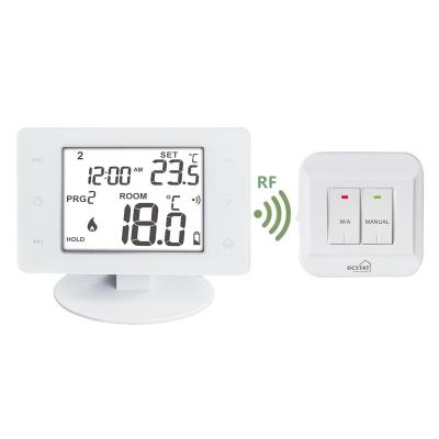 China 6W Wireless Programmable Touch Screen Gas Boiler Thermostat 230V with 200m Range and 7-Day Programming for sale