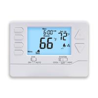 China OEM 24V Electronic Room Thermostat With Sky Blue Backlight for sale