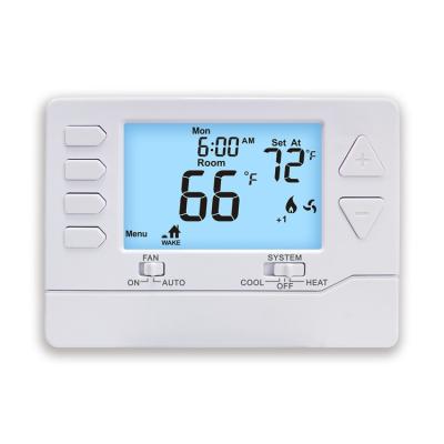 China OEM 24V Electronic Room Thermostat With Sky Blue Backlight for sale