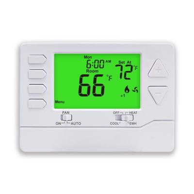 China White 24V LCD 2 Heat 1 Cool Air Conditioner Heat Pump Thermostat with 32°F-99°F Range and 24VAC Power for sale