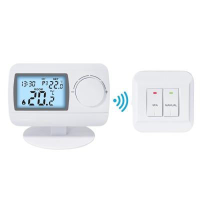 China E7RF-H 220V White ABS 7-Day Programmable Wireless Room Thermostat with 100m Range for Heating Systems for sale