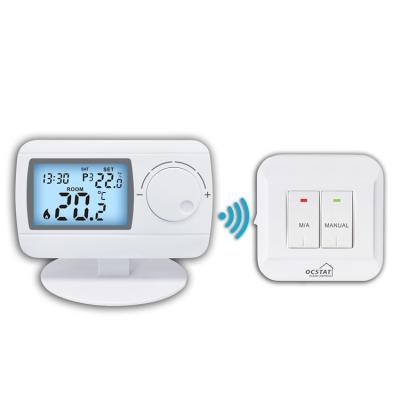 China Riseem 230V ABS Wireless Gas Boiler Room Thermostat NTC Sensor For Floor Heating for sale