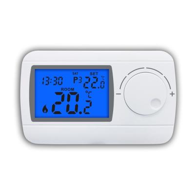 China Riseem 230V Dial Button Digital LCD Electronic Thermostat Heating Room 7 Day Programmable for sale