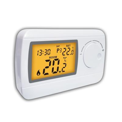 China Riseem ABS Gas Boiler Wired Digital Room Thermostat Programmable For HVAC System for sale