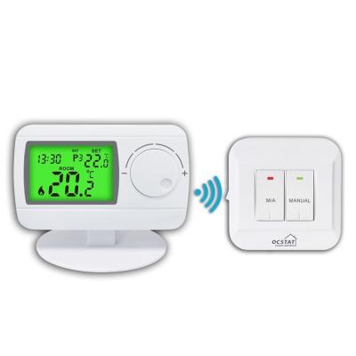 China Riseem 50Hz Digital RF Wireless Gas Boiler Home Thermostat 0.5 Degree For HVAC System for sale