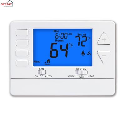 China Riseem White ABS Electronic Programmable Air Conditioner Thermostat 1 Heat 1 Cool for sale