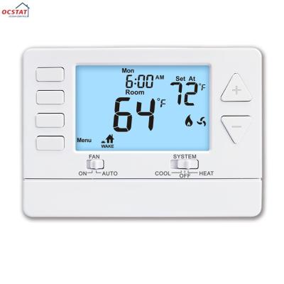 China Riseem 24V LCD Digital 1 Heat 1 Cool Wired Room Home Thermostat for Air Conditioner OEM for sale