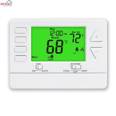 China Riseem Digital LCD Battery 24V Electronic Room 7-Day Programming Thermostat For Temperature Control for sale