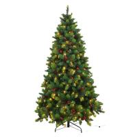 China Artificial Xmas Decorations Full Fir Hinged Christmas Tree With Brown Trunk for sale