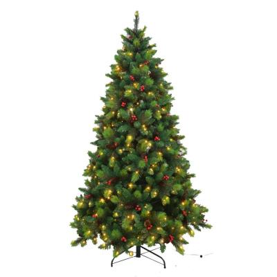 China Artificial Xmas Decorations Full Fir Hinged Christmas Tree With Brown Trunk for sale