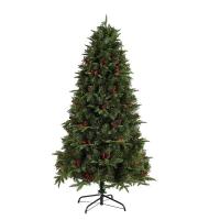 China Artificial Xmas Decorations Full Fir Hinged Christmas Tree With Brown Trunk for sale