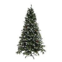 China Artificial Xmas Decorations Full Fir Hinged Christmas Tree With Brown Trunk for sale