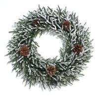 China 20inch Full PE Christmas Wreath With Artificial Berry Pinecones for sale