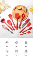 China Food Grade Silicone Kitchen Utensils Set Nonstick Gadgets 12pcs for sale